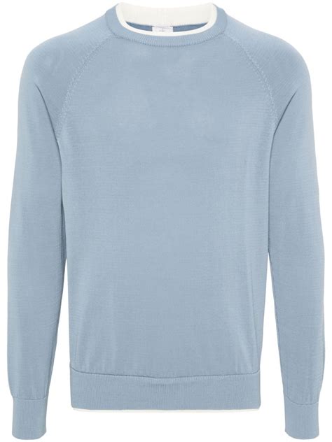 Eleventy Layered Effect Jumper Blue Farfetch Uk
