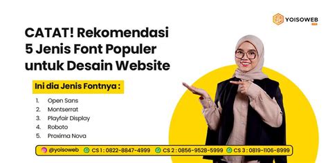 Catat Rekomendasi 5 Jenis Font Populer Untuk Desain Website
