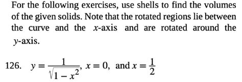 Solved For The Following Exercises Use Shells To Find The