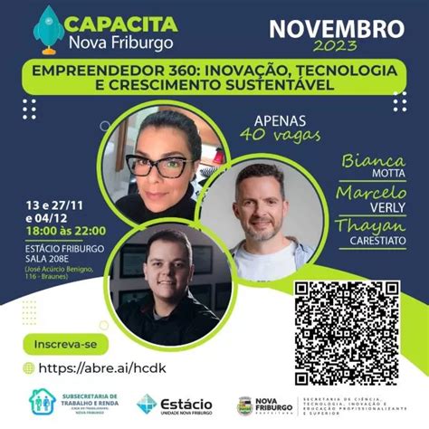 Projeto Capacita Nova Friburgo está inscrições abertas em diversas