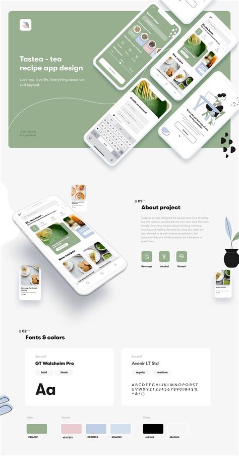 Tastea Tea Recipe App Ui Ux Portfolio Web Design App Design Layout Web Design