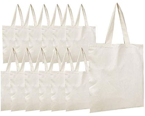 Plain Cotton Canvas Tote Bags In Bulk Pack Natural Desertcart Trinidad And Tobago