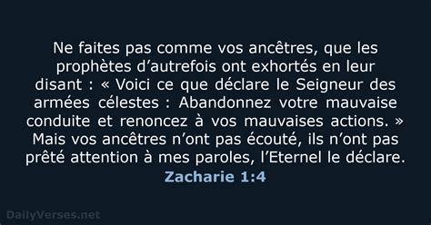 Zacharie 1 4 Verset De La Bible BDS DailyVerses Net