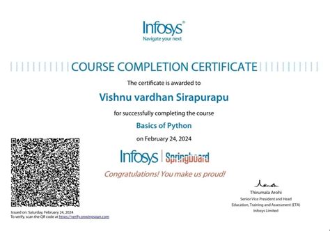 infosysspringboard python infosys vishnu vardhan sirapurapu