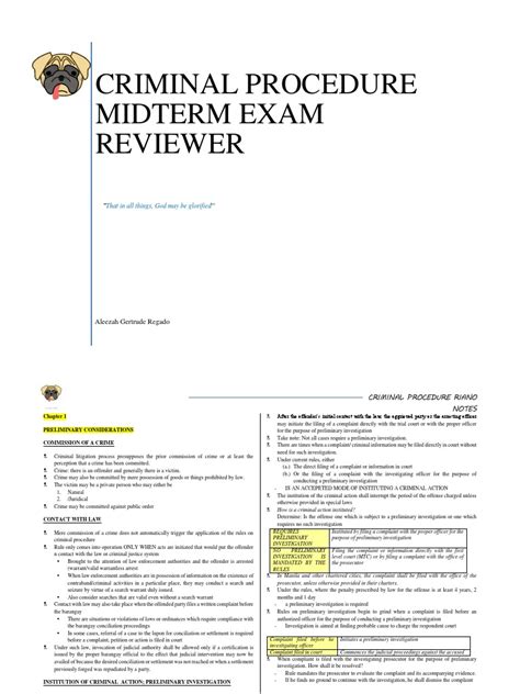 Criminal Procedure Reviewer Pdf Arrest Arraignment