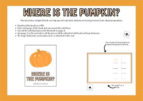 Preposition Where Is The Pumpkin Adapted Book By Weaving Sped