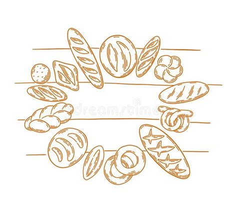 Illustrations Of Assorted Baked Goods And Bread Types In A Creative