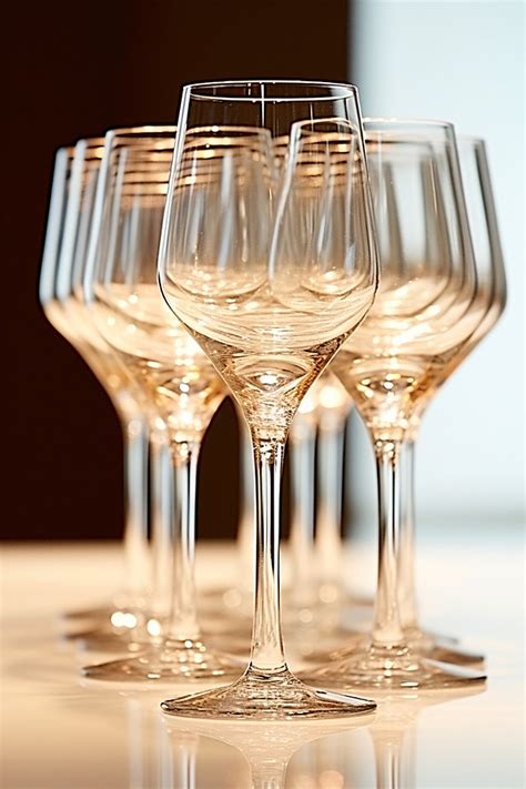 Wine Glasses Stacked On A Glass Tabletop Background Wallpaper Image For