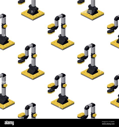 Pattern Of Robots In The Form Of A Hand In Isometry On A White Background Vector Stock Vector