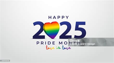 2025년 6월 Lgbt 프라이드의 달 무지개 하트로 2025년을 문자로 보내세요 프라이드의 달의 상징 포스터 전단지 웹 배너 및 템플릿의 배경 디자인 벡터 일러스트 레이