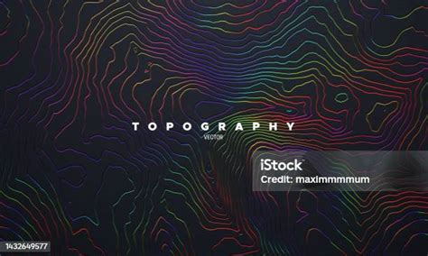 레인보우 지형 패턴 높이의 벡터 일러스트 레이 션은 지형 배경을 매핑합니다 무지갯빛 다양한 색상에 대한 스톡 벡터 아트 및 기타