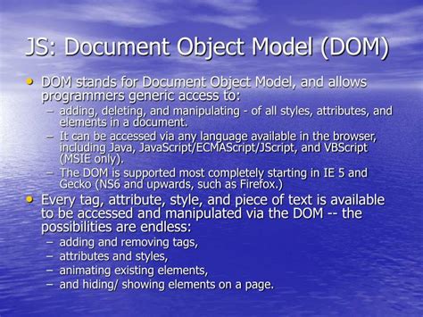 PPT JS Document Object Model DOM PowerPoint Presentation Free