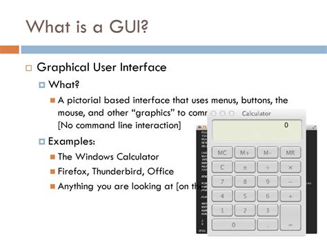 Graphical User Interface Examples