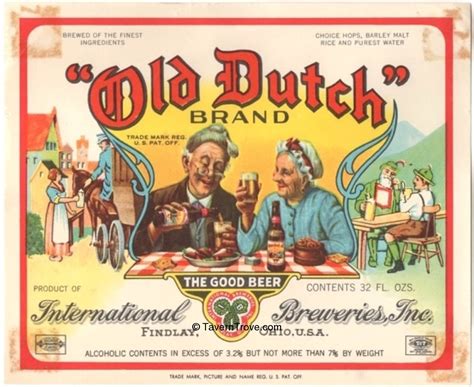 Item 71004 1957 Old Dutch Brand Beer Label No Ref
