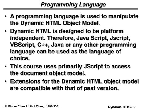 PPT Dynamic HTML PowerPoint Presentation Free Download ID 480497