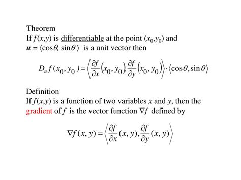 Ppt Directional Derivatives And The Gradient Vector Powerpoint