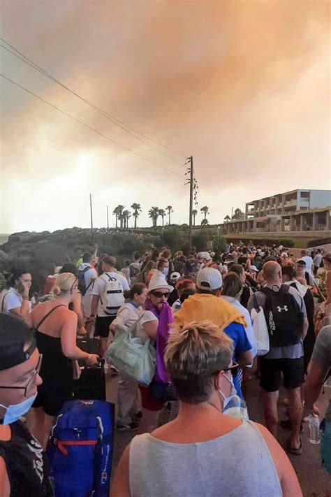 Greece Wildfires British Tourists Among Thousands Fleeing Rhodes