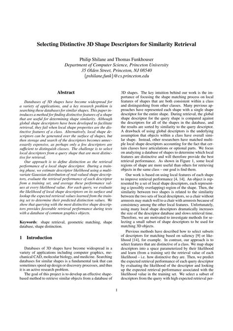 Selecting Distinctive 3d Shape Descriptors For Similarity Retrieval