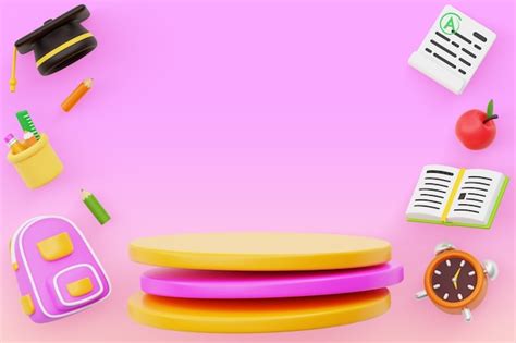 Free Psd Back To School Podium Background