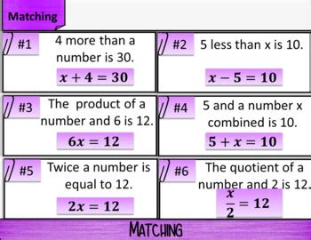 Translating A Sentence Into A Multi Step Equation