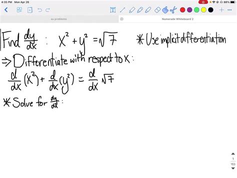 ⏩solved find d y d x assume a b c are constants x 2 y 2 √ 7