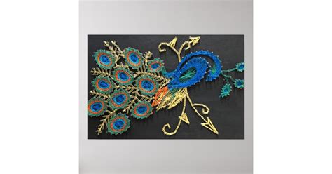 Peacock String Art Poster Zazzle