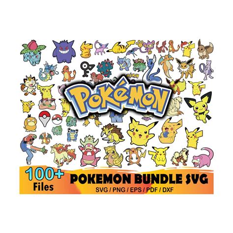 100 Pokemon Bundle Svg Pokemon Svg Pikachu Svg Bundle Inspire Uplift