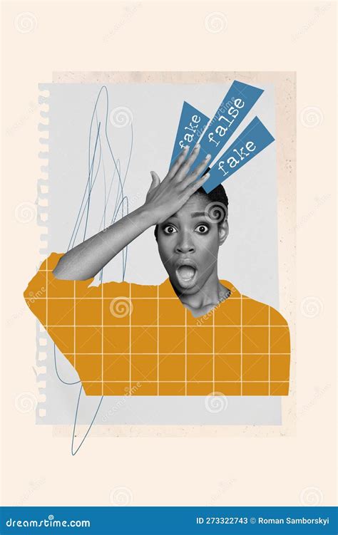 Collage Vertical Image De Noir Blanc Effet Personne énorme Papier Main