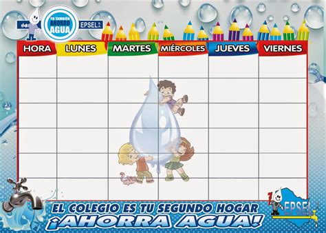 EducaciÓn Sanitaria De Epsel Sa Horario Escolar De Ahorro De Agua Epsel