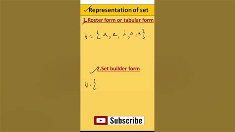 Representation Of Set Tabular Form Set Builder Form Set Theory Discrete Math Youtube