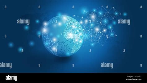 Abstract Blue Minimal Style Cloud Computing Networks Structure Telecommunications Concept