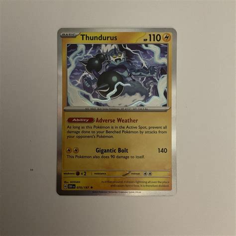 Pokémon Tcg Thundurus Sv03 Obsidian Flames 070197 Holo Rare Ebay