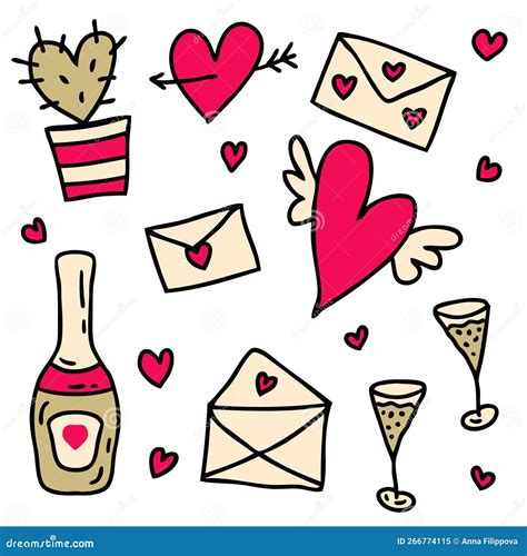 Valentine S Day Envelopes Collection For Stickers Tee Cards In Retro
