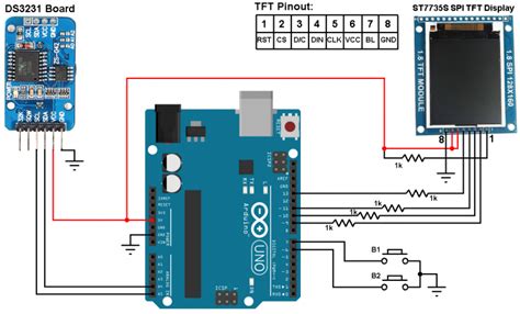 Arduino With Ds3231 And St7735 Color Tft Simple Projects Arduino