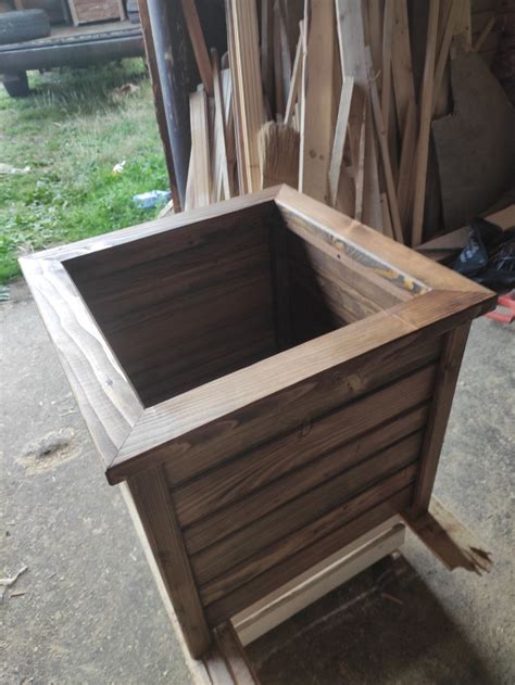 Деревяне кашпо ящик корзина для туї квітів рослин вуличні вазони 1