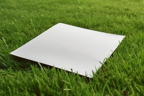 Premium Ai Image A White Sheet Of Paper On The Grass