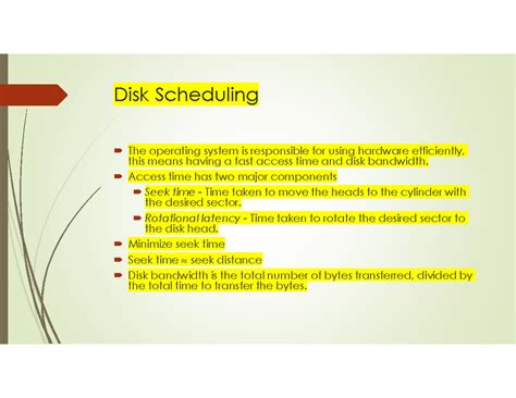 Disk Scheduling Operating Systems Bca Disk Scheduling The Operating System Is Responsible