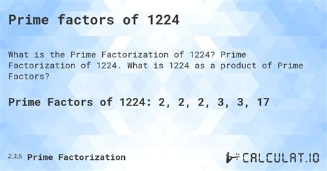 Prime Factors Of 1224 Calculatio