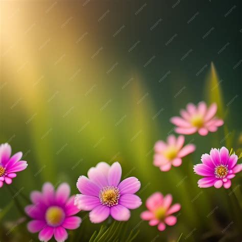 Un Campo De Flores Rosas Con La Palabra Margarita Foto Gratis