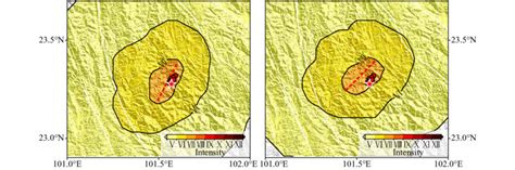 Map View Of The Intensity Predicted Based On The Inverted Finite Fault