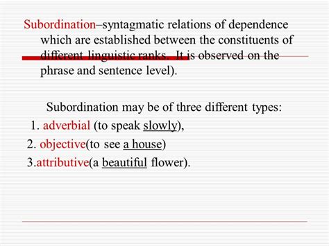 Basic Syntactic Notions Syntactic Units — Syntactic Relations