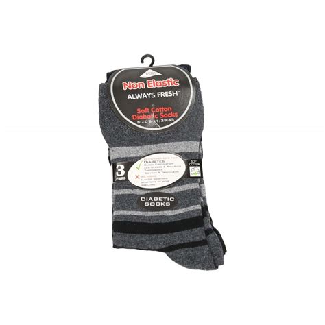 Non Elastic Mens Multi Pack Striped Soft Cotton Blend Non Elastic