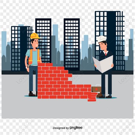 向量砌牆的建築工人勞工卡通建築工人psd圖案素材免費下載，可愛卡通圖片，尺寸1200 × 1200px Lovepik