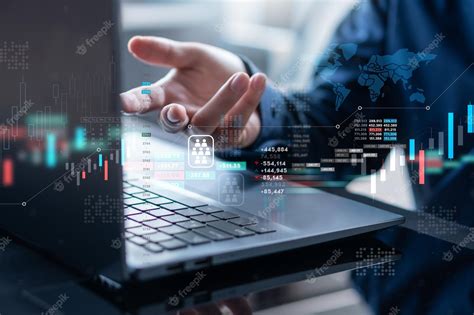 premium photo businessman using computer analyzing business graph