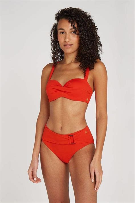 Ten Cate Beach Tc Wow Voorgevormde Beugel Bikinitop Met Textuur Rood