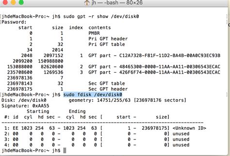 terminal my mac loss about 80gb free space after running diskutil