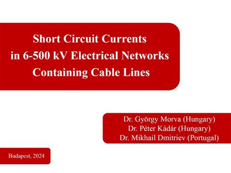 Short Circuit Currents In Cable Networks Mikhail Dmitriev