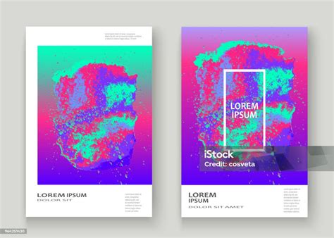 네온 보석 예술 커버 디자인입니다 유체 홀로그램 그라데이션 폭발 스플래시 질감 배경입니다 유행 창조적인 서식 파일 벡터 보고서 카탈로그 책자 플라이어 제품 커버 광고에 대한