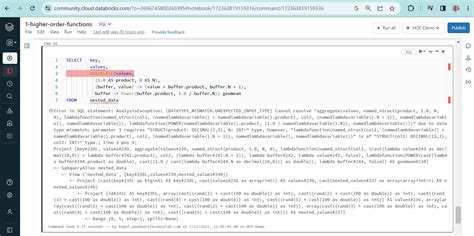 Higher Order Function Aggregate Not Working In Th Databricks