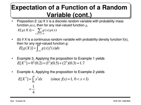 Expectations of Random Variables, Functions of Random Variables - ppt download